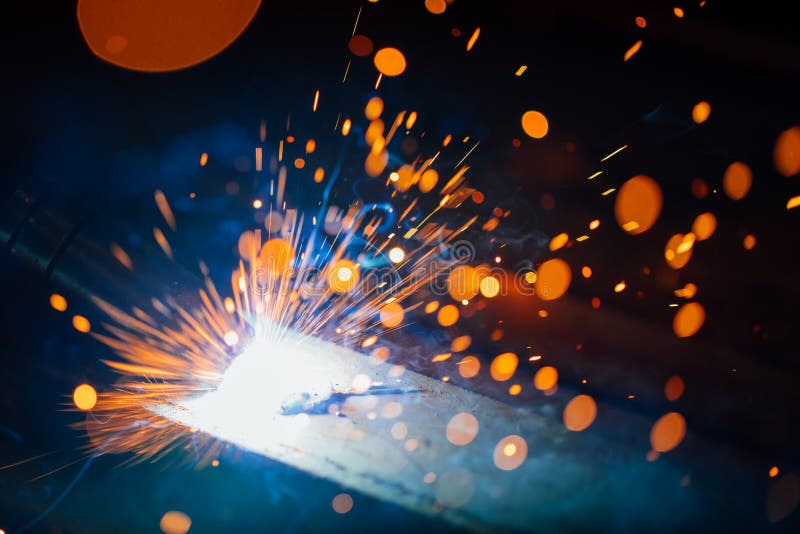 Artistic Welding Sparks Light Stock Photo - Image of burn, closeup ...