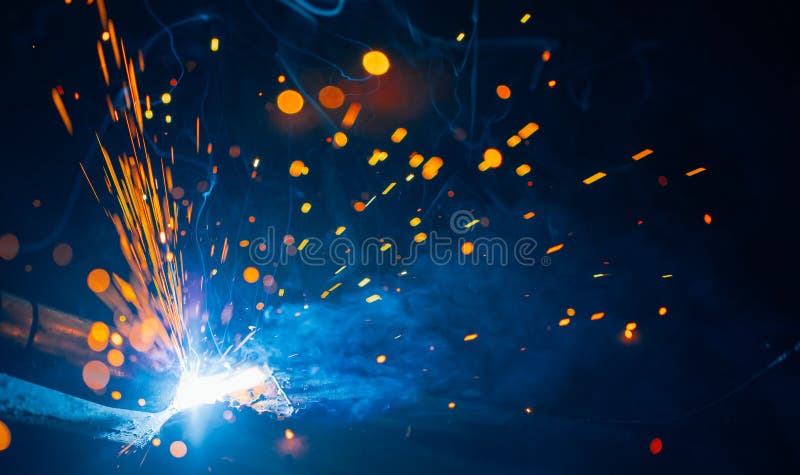 Artistic Welding Sparks Light Stock Image - Image of equipment, glare ...