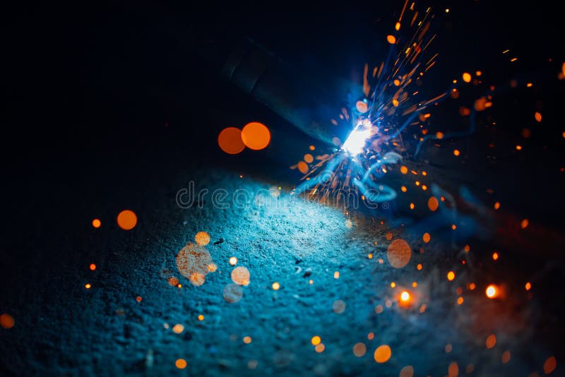 Blue Sparks of Welding, Firework Petard Flare Stock Vector ...