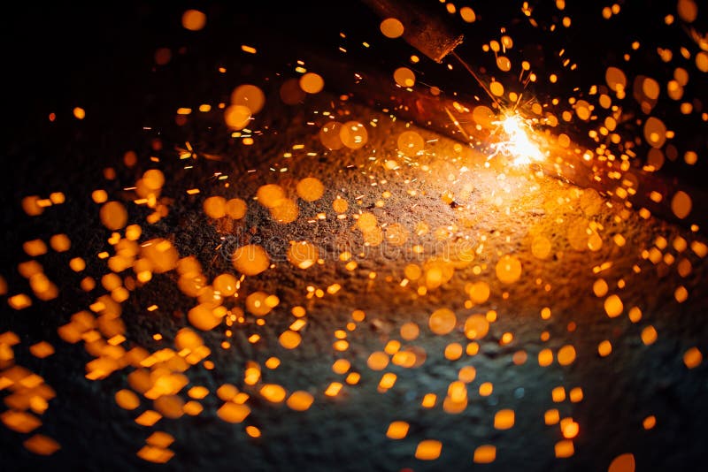 Artistic Welding Sparks Light, Industrial Background Stock Photo ...