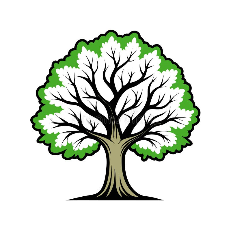 Artistic White Ash Tree Design Stock Illustration - Illustration of ...