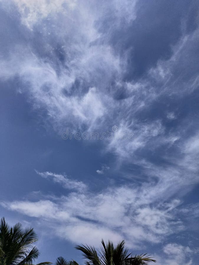 Artistic White Clouds Float in the Evening Blue Sky Stock Image - Image of daytime, wind: 255501909