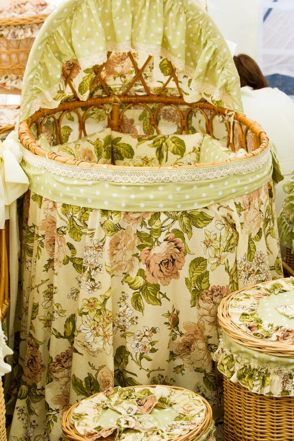 Artistic Wickerwork Willow. Design Decoration., Crib for Baby Stock ...