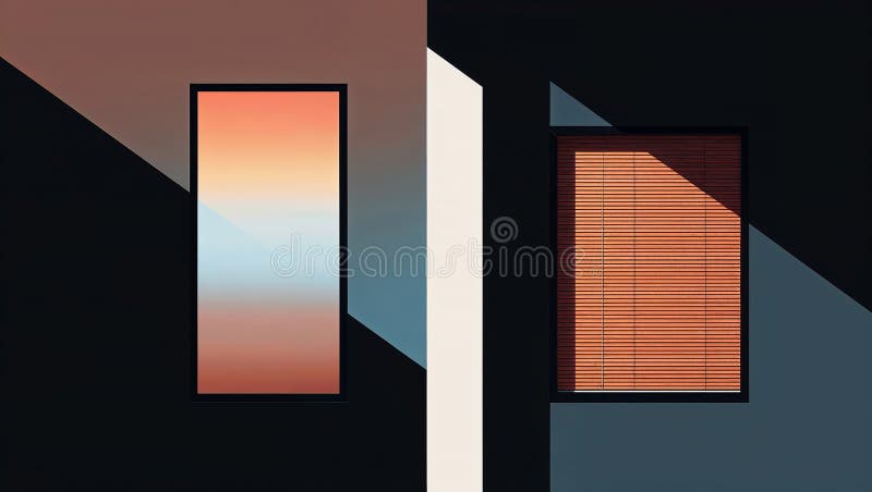 Artistic Window Design with Abstract Light and Shadow Effects Stock ...