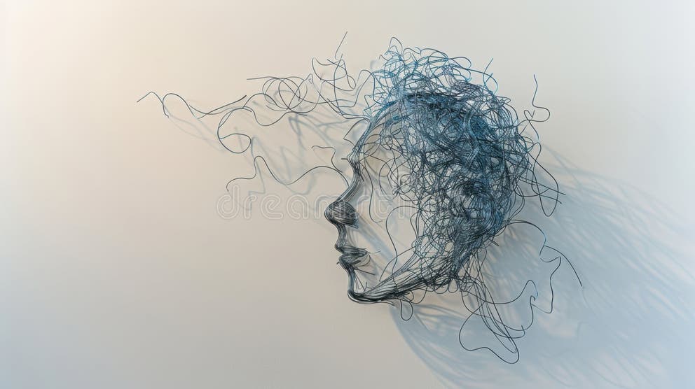 The Artistic Wire Face.AI Generated Image Stock Photo - Image of ...