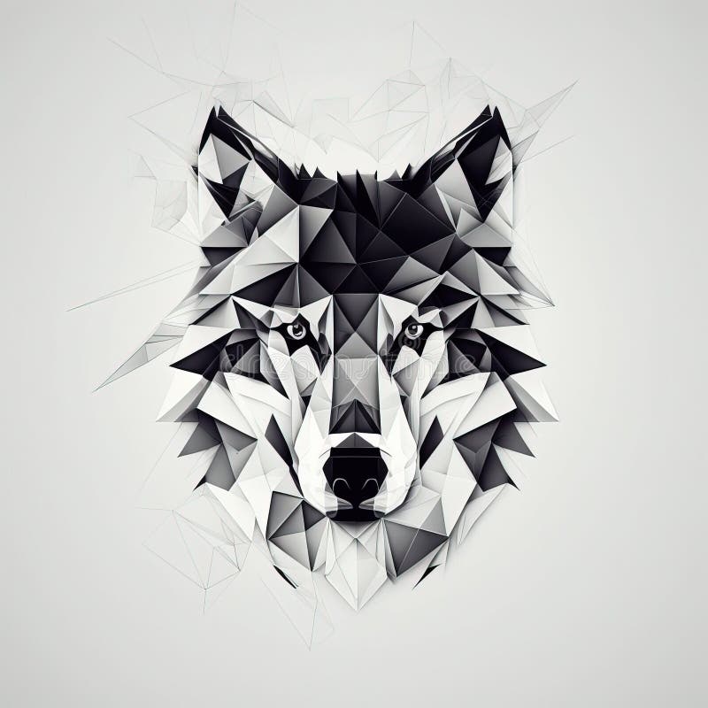 Artistic Wolf Head Drawing, Beautiful Abstract Wolf. Generative Ai ...