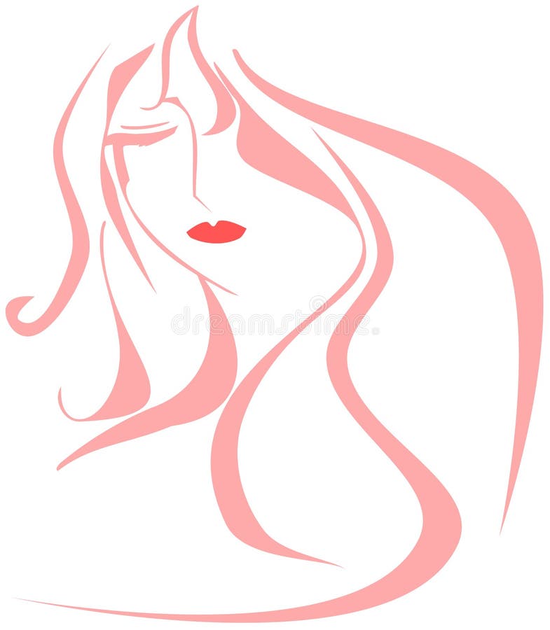 Artistic Woman Portrait with Treble Clef Stock Illustration ...