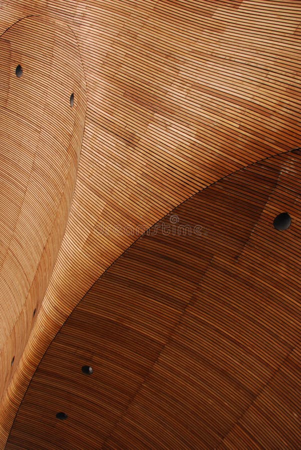 Artistic Wooden Panel Ceiling on Senedd Building Stock Photo - Image of ...