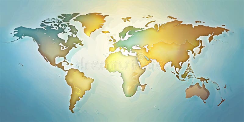 Artistic World Map Depiction in Warm Hues and Subtle Textures ...