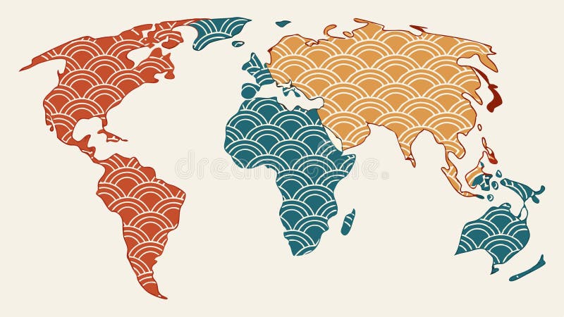 Artistic World Map with Patterns, Global Culture, Vector Design Generative AI Stock Vector ...