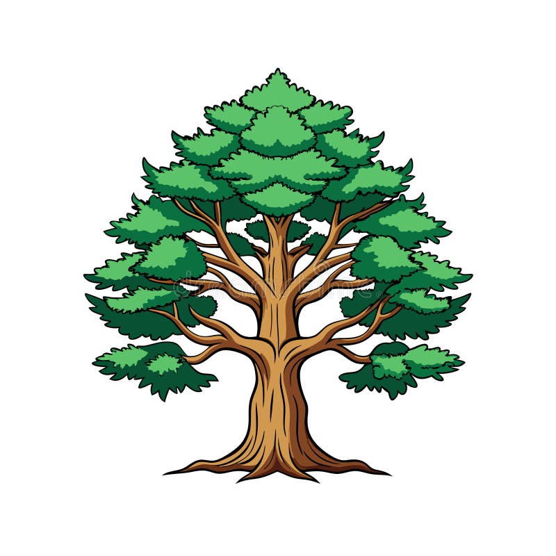Artistic Yew Tree Design stock illustration. Illustration of artwork ...