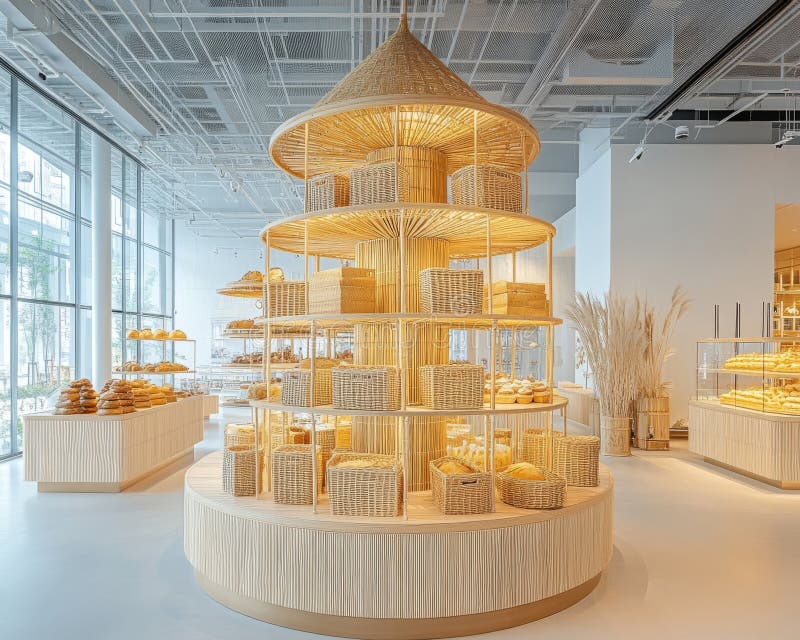 Artistically Arranged Bakery Items are Showcased in Elegant Shopping ...