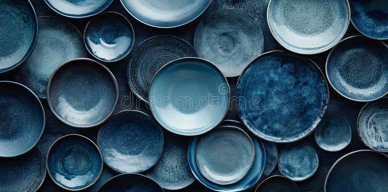 Artistically Arranged in a Circle, Ceramic Plates Exhibit a Spectrum of ...