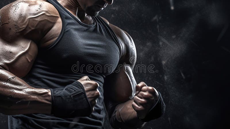 The Artistry of a Bodybuilder S Body. Generative Ai Stock Illustration ...