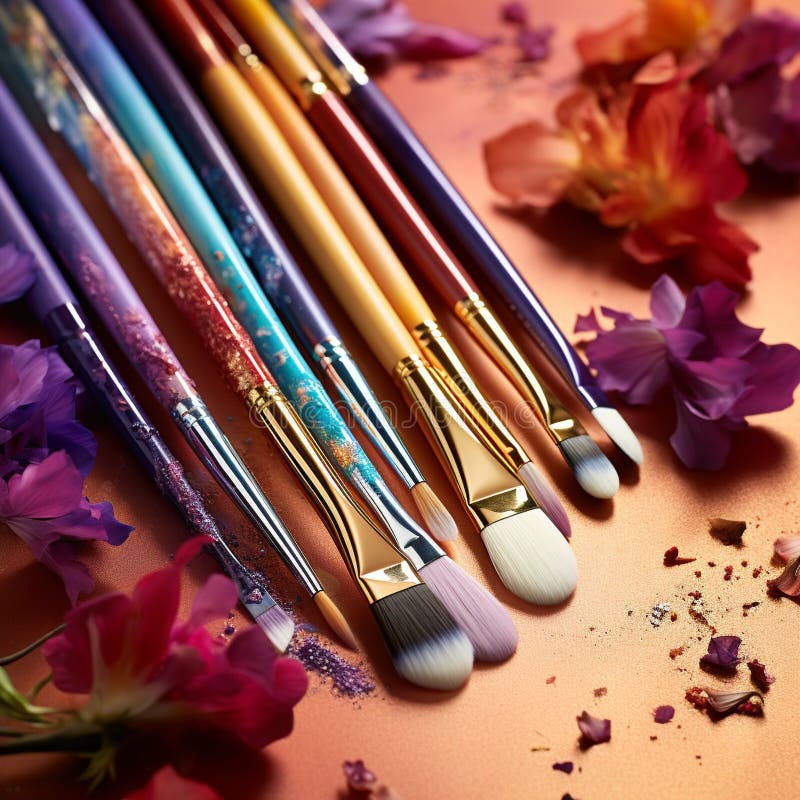 Artistry in Motion: Brushes and Applicators for Fluid Creativity Stock ...