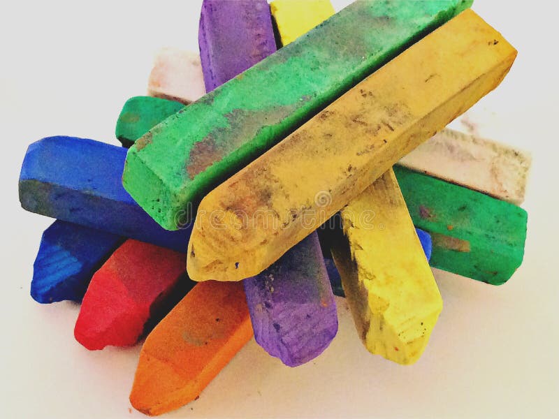 Artists coloured pastels stock photo. Image of yellow - 84310530