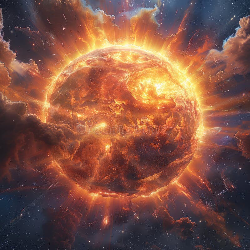 An Artists Depiction of the Sun Undergoing a Supernova in Outer Space ...