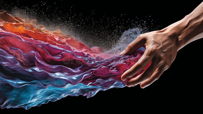 Artists Hand Applying Paint To Canvas. Capturing the Creative and ...