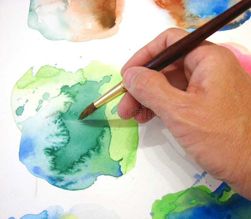 Artists hand painting stock photo. Image of draw, brush - 16899692