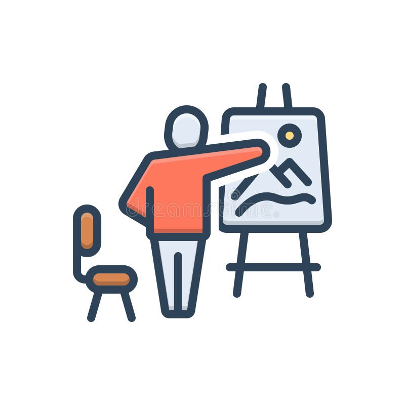 Color Illustration Icon for Artists, Artiste and Painter Stock ...
