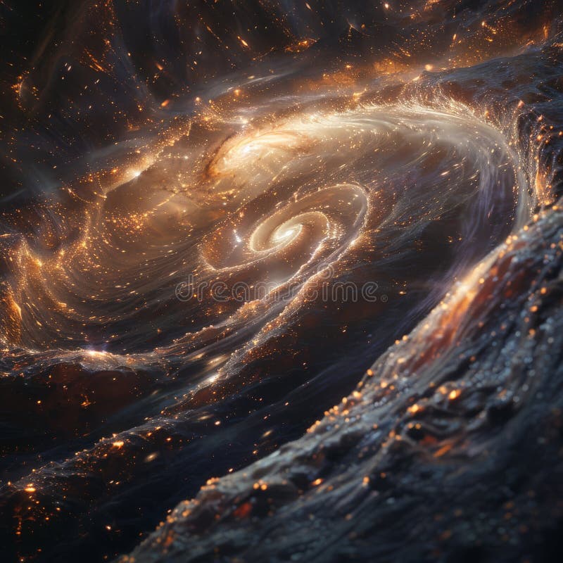 An Artists Impression of a Spiral Galaxy Floating in the Vastness of ...