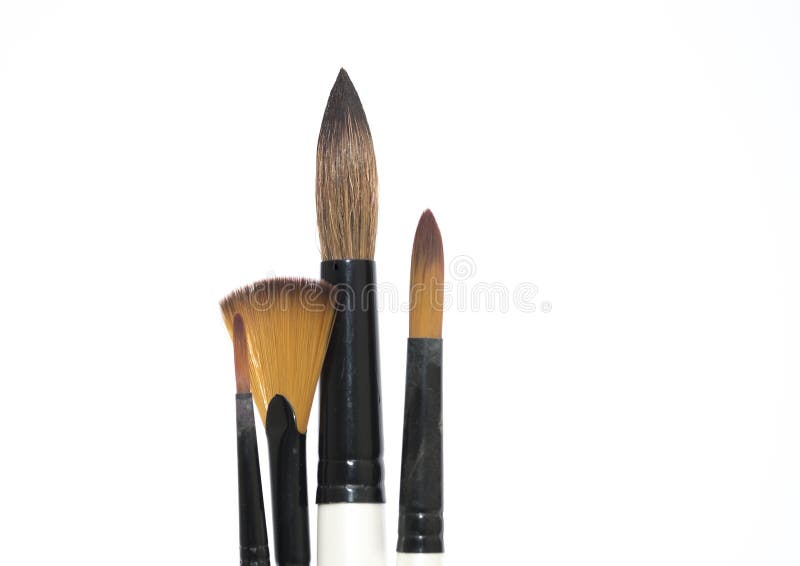 Artists Paint Brushes of Different Sizes and Shapes Stock Photo - Image ...