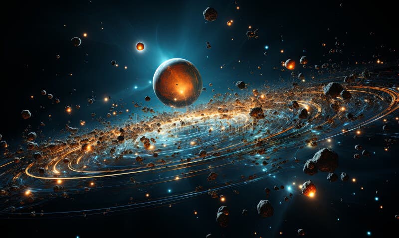 Artists Rendering of the Solar System Stock Image - Image of planet ...