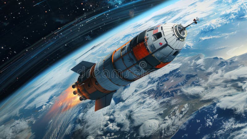 Artists Rendering of a Space Station in Orbit Stock Photo - Image of ...
