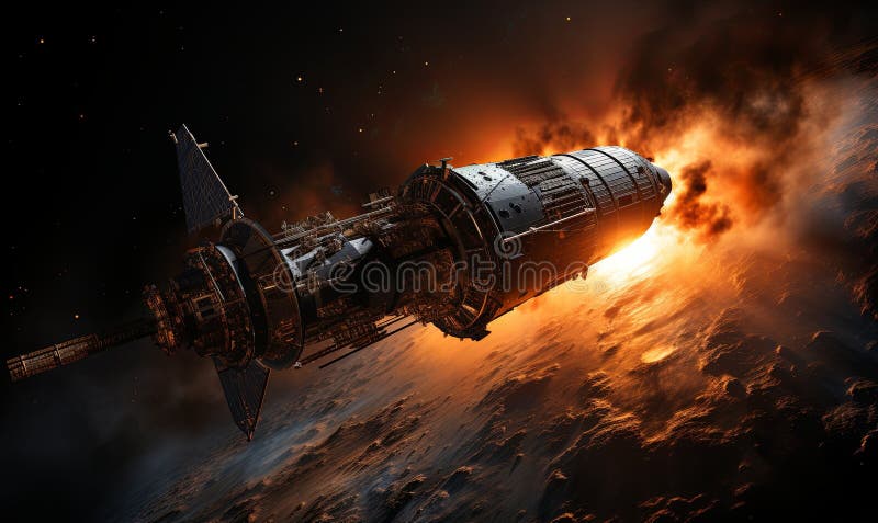 Artists Rendering of a Space Station in Space Stock Image - Image of ...