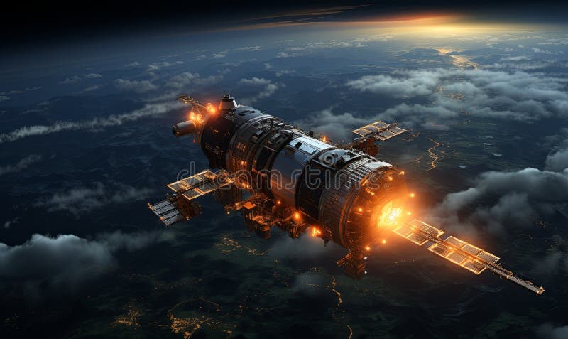 Artists Rendering of a Space Station in Space Stock Photo - Image of ...