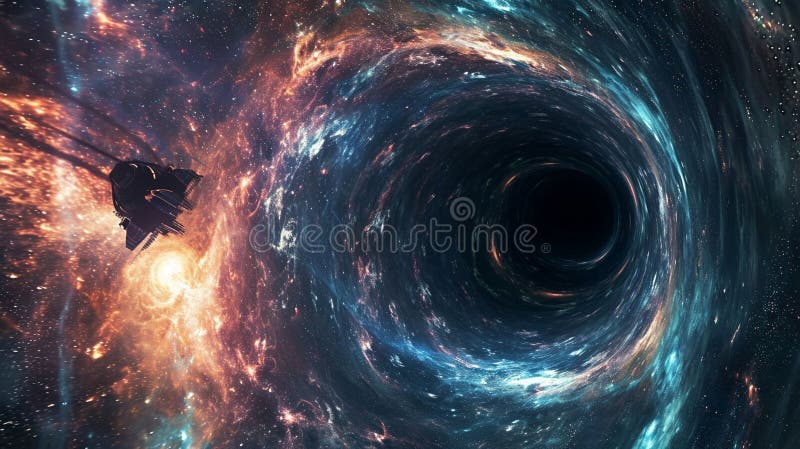 Artists Rendering of a Black Hole in Space Stock Illustration ...