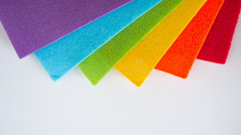 Arts and Crafts Concept Rainbow Felt Paper Color Scheme Stock Image ...