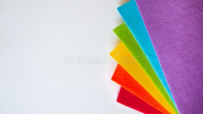 Arts and Crafts Concept Rainbow Felt Paper Color Scheme Stock Photo ...