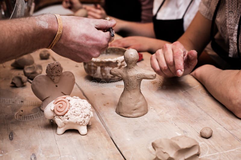 Arts Lessons Pottery Workshop Stock Image - Image of child, create ...