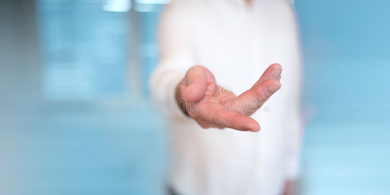Uitgestrekte Hand Voor Handdruk Stock Afbeelding - Image of volwassenen ...