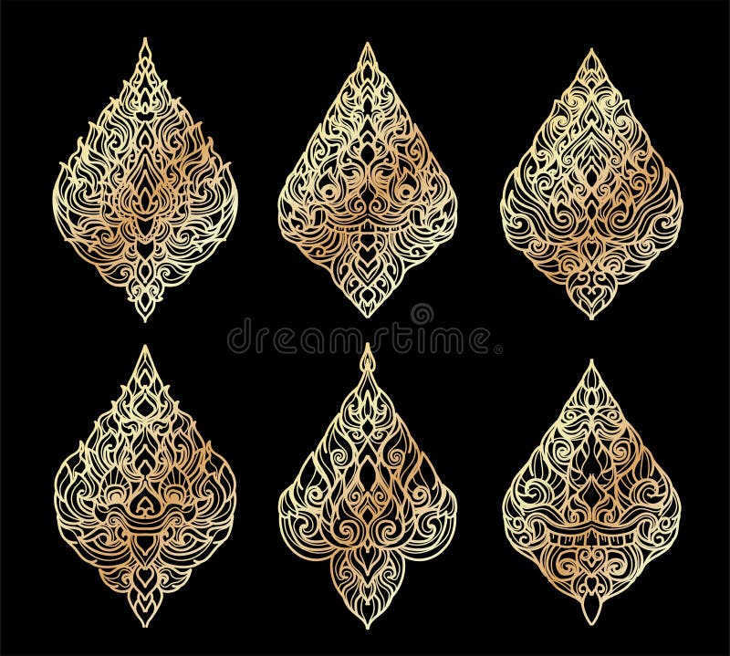 The Arts of Thailand Line Thai Pattern Background Stock Illustration ...
