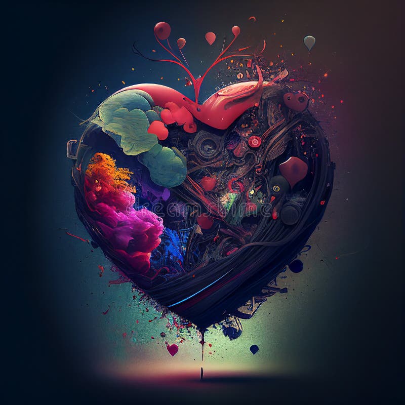 Artsy heart stock illustration. Illustration of simple - 268388583