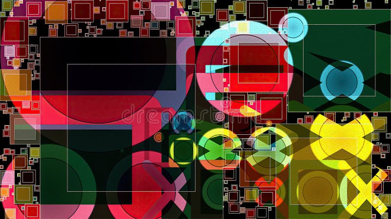 Artwork of Abstract Composition Made with Geometrical Shapes and ...