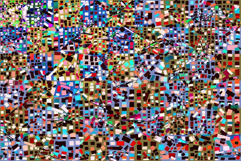 Artwork of Abstract Composition Made with Geometrical Shapes and Stock ...