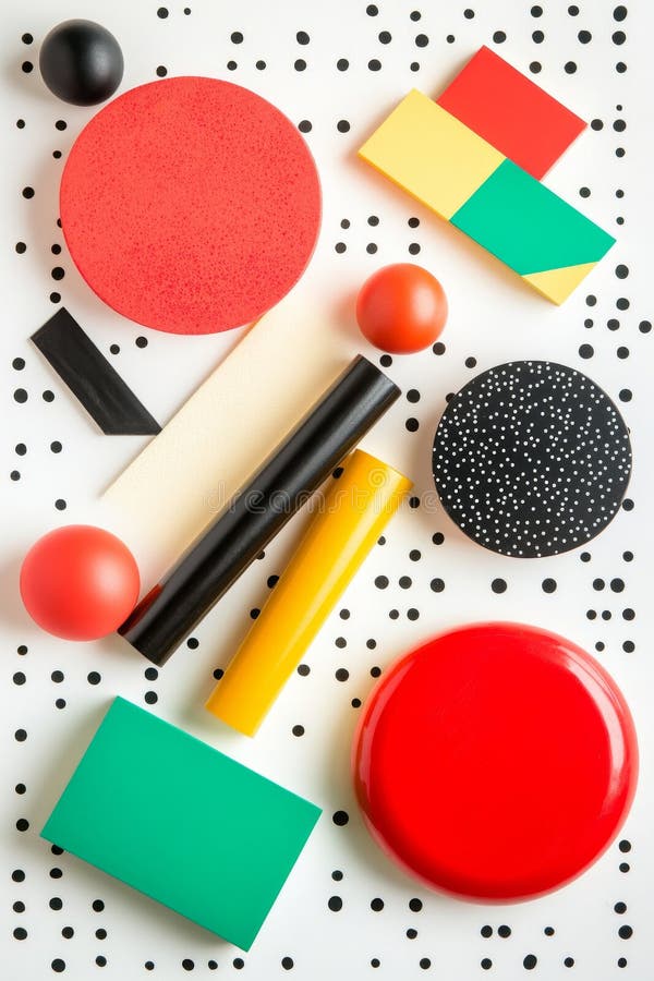 Artwork with Abstract Geometric Forms, Showcasing Bright Colors and ...