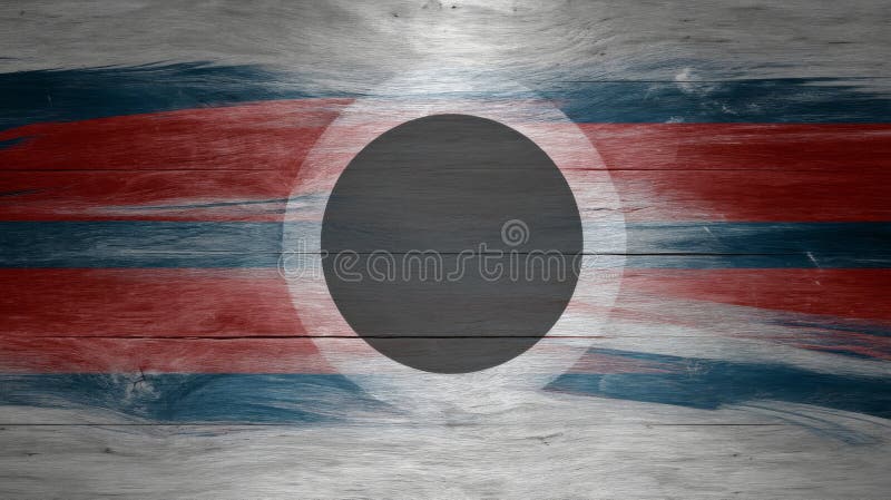 The Artwork is an Abstract Piece with a Prominent Red Circle and a Dark ...