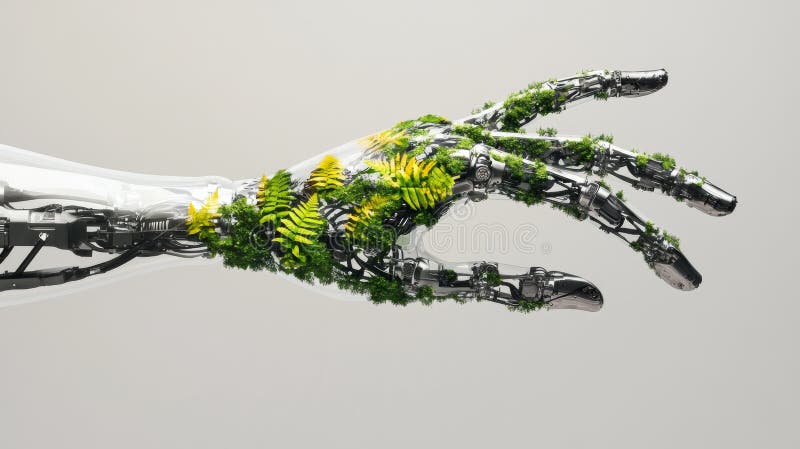 The Artwork Bio-Mechanoid Hand Reaching Out Shows Nature Reclaiming ...