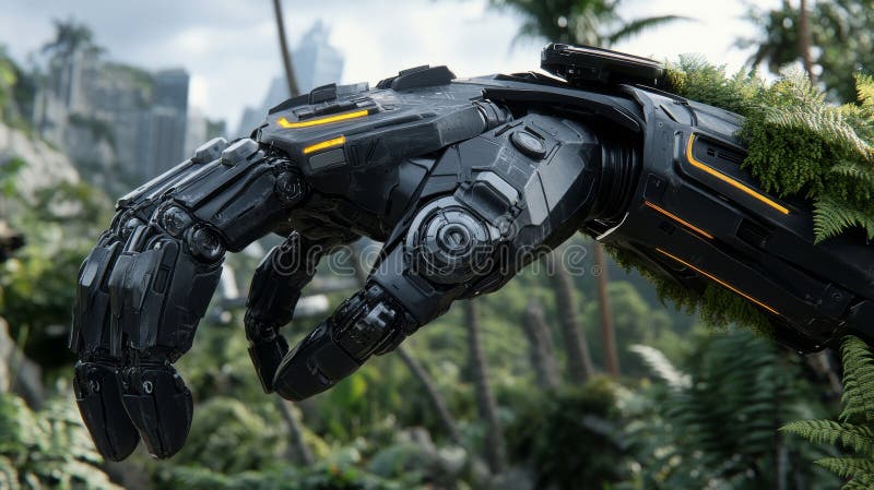 The Artwork Bio-Mechanoid Hand Reaching Out Shows Nature S Reclamation ...