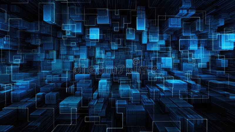 Artwork blue tech pattern stock illustration. Illustration of sleek ...