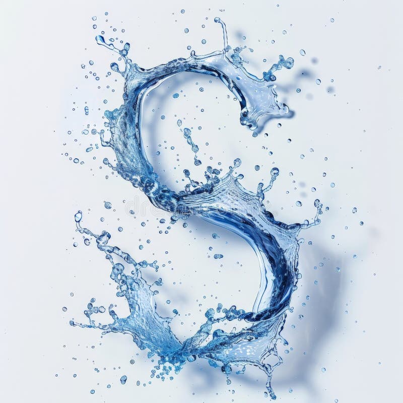 The Artwork Captures a Bright Blue Splash, Artistically Shaped Like the ...