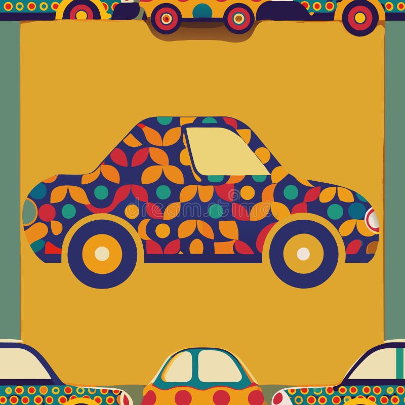Artwork of car pattern stock vector. Illustration of yellow - 329512631