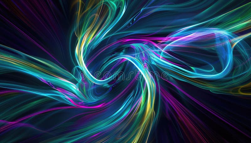 Artwork with Colorful Abstract Neon Swirls, Creating a Captivating ...