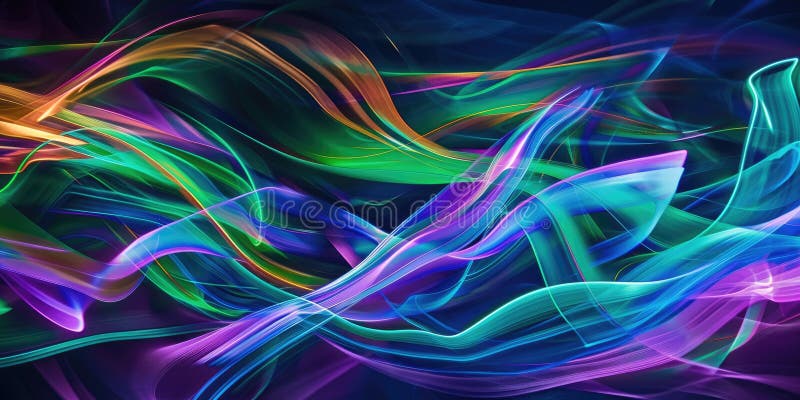 Artwork with Colorful Abstract Neon Swirls, Creating a Captivating ...