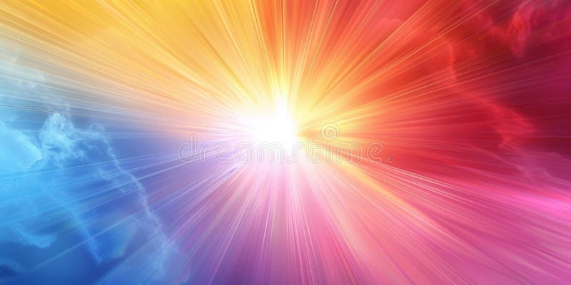 Artwork with Colorful Light Rays on Abstract Background Creates ...
