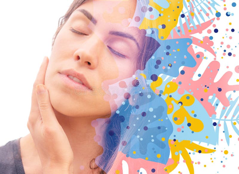 Portrait Combined with a Digital Illustration Stock Photo - Image of ...